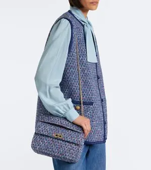 Valentino Garavani Rockstud Spike Medium Tweed Top-handle Bag