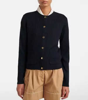 Moncler Wool-blend Cardigan With Leather Details