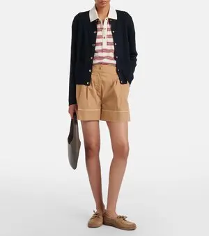 Moncler Wool-blend Cardigan With Leather Details