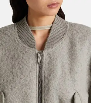 Rick Owens Alpaca And Wool-blend Bomber Jacket - Grey