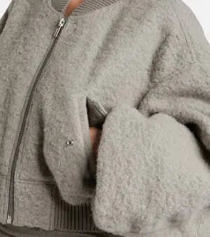 Rick Owens Alpaca And Wool-blend Bomber Jacket - Grey