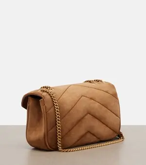 Saint Laurent Loulou Mini Suede Shoulder Bag - Brown