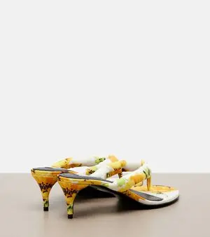 Alaïa Floral Padded Thong Sandals