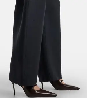 Alaïa Wool Crepe Barrel-leg Pants - Grey