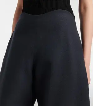 Alaïa Wool Crepe Barrel-leg Pants - Grey