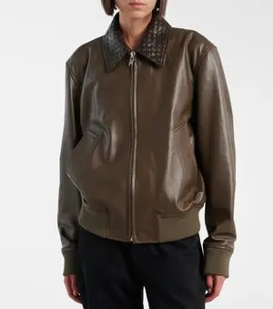 Bottega Veneta Intrecciato Leather Blouson Jacket