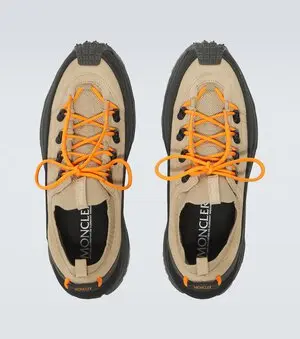 Moncler Trailgrip Lite3 Suede-trimmed Lace-up Sneakers - Beige