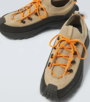 Moncler Trailgrip Lite3 Suede-trimmed Lace-up Sneakers - Beige