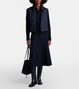 Moncler Wool-blend Midi Skirt