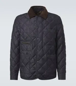 Moncler Quilted Denim Down Jacket