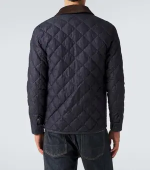 Moncler Quilted Denim Down Jacket