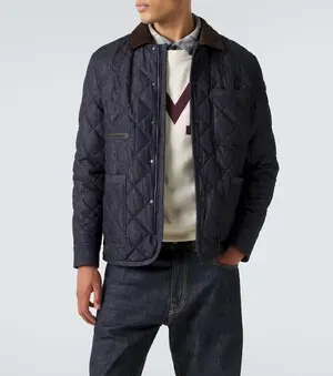 Moncler Quilted Denim Down Jacket