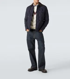 Moncler Quilted Denim Down Jacket