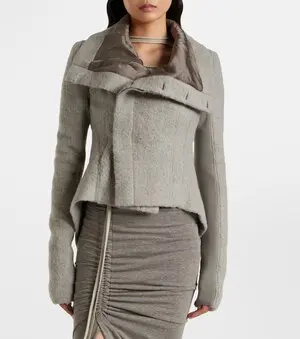 Rick Owens Asymmetrical Alpaca And Wool-blend Jacket