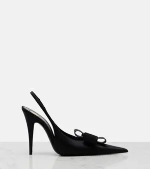 Saint Laurent Tea Bow-detail Slingback Pumps
