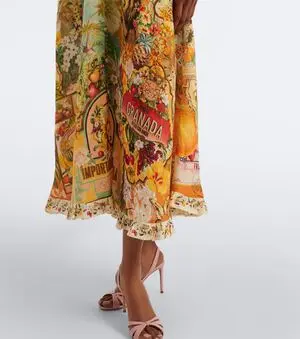 Camilla Printed Linen Maxi Dress