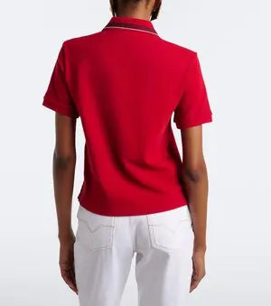 Versace Greca Cotton Pique Polo Shirt - Red