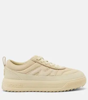 Moncler Leather-trimmed Sneakers - Beige