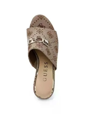 Guess Evenza Logo Pattern Wedge Sandals