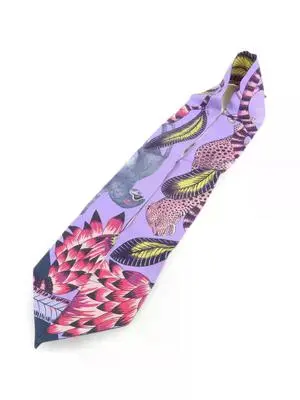Hermès Animal-print Scarf - Purple