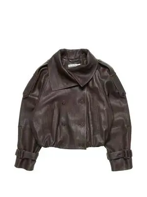 Acne Studios Cropped Leather Trench Coat