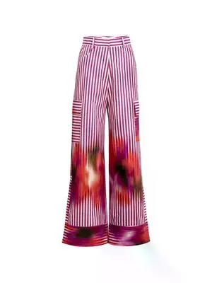 Silvia Tcherassi Stripe Print Cargo Pants