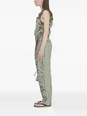 MULLER OF YOSHIOKUBO Lacquer Floral-print Ruffled Top