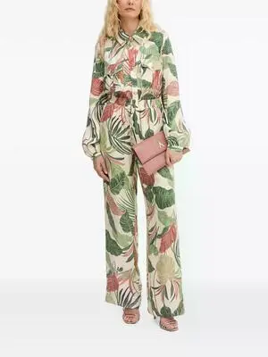 Guess Tropical Leaf Print Long Sleeve Shirt