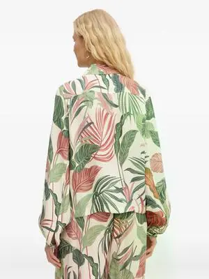 Guess Tropical Leaf Print Long Sleeve Shirt