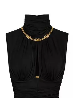 Elisabetta Franchi High-neck Sleeveless Bodysuit With Chain Detail - Black