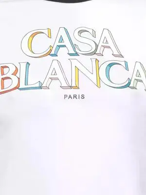 Casablanca Logo Print Cropped T-shirt - White