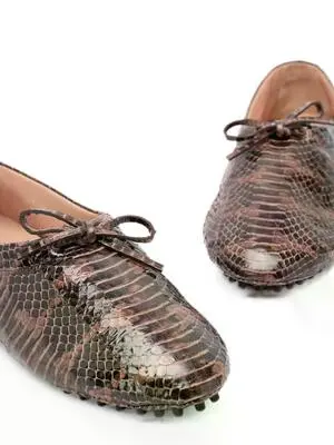 Alberta Ferretti Bow Detail Ballet Flats