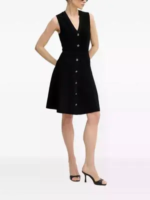 Guess Ribbed-knit Button-down Mini Dress
