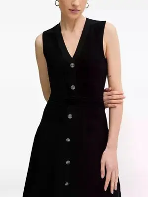 Guess Ribbed-knit Button-down Mini Dress
