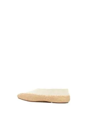 Gabriela Hearst Strength Flat Shoe In Suede & Natural Raffia