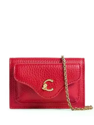 COCCINELLE Small C-me Leather Chain-strap Card Holder - Red