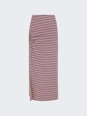 Rabanne Long Piercing Skirt Stripes Violet And Red