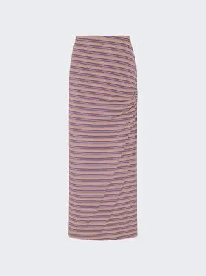 Rabanne Long Piercing Skirt Stripes Violet And Red