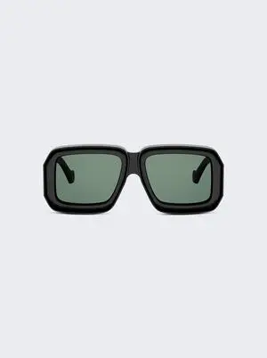 Loewe Paula's Ibiza Dive In Mask Sunglasses Shiny And Green Lenses - Black