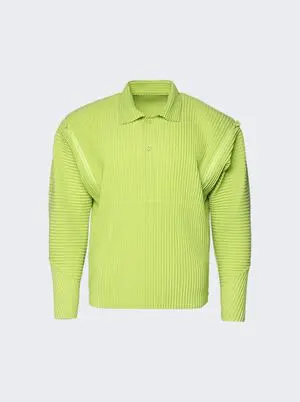 HOMME PLISSÃ ISSEY MIYAKE Multi-fastened Polo Top Lemon Yellow