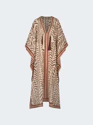 Johanna Ortiz The Secret Of The Sun Tunic Ecru And Dark Coffe - Multi
