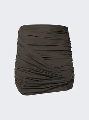 Magda Butrym Draped Mini Swim Skirt - Brown