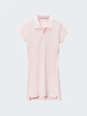 Alexander Wang Mini Polo Dress With Allover Hotfix Light