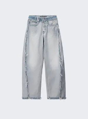 Alexander Wang Inverted Blow Up Jean With Embossed Logo Inverted Bleach - Blue