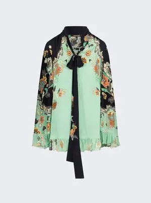 Roberto Cavalli Printed Georgette Kimono Dress - Red
