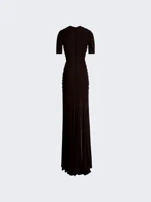 Victoria Beckham Short Sleeve Gathered Gown