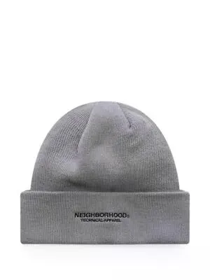NEIGHBORHOOD Logo-embroidered Beanie Hat - Grey