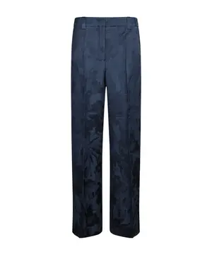 Incotex Floral Jacquard Straight-leg Pants - Blue