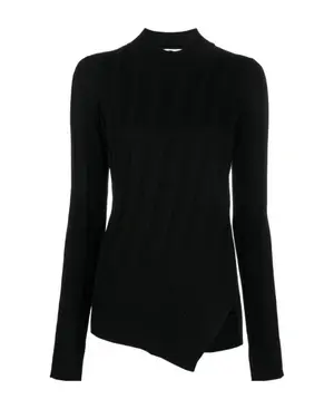 Stella McCartney Asymmetric Hem Knitted Jumper - Black