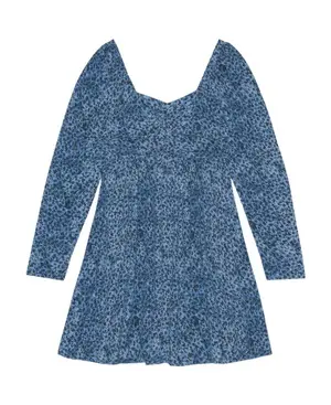 GANNI Printed Crepe Mini Dress
